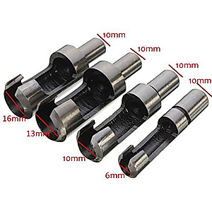 TOOLSTAR Plug Cutter/Wood Dowel Maker,8PCS Set Wood Plug Cutter Tenon Cutter Drill Bits Set Straight and Tapered Taper for Wood Set Trend Metric 6mm 10mm 13mm 16mm