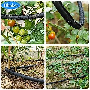 Hlinker Soaker Hose 100 ft for garden beds, 1/2" 50Ft 2 Packs Linkable Consistent Drip Irrigation Hose Save 80% Water, Leakproof Heavy Duty Double Layer Sprinkler Garden Hose For Garden Bed Vegetable…
