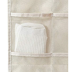ST-BEST-P Bra and Underwear Hanging Storage Organizer Mesh Pockets Dual Sided Wall Shelves Space Saver Bag Sock Underpants Drawer Closet Clothes Rack (Beige:(5+10 Pockets))