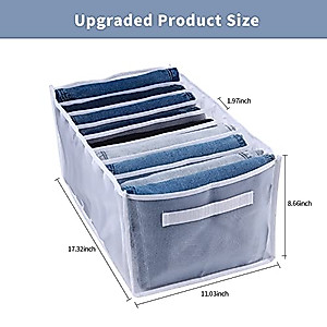 2PCS Wardrobe Clothes Organizer, LIVESO 9 Grids Visible Closet Organizer For Folded Clothing, Washable Clothes Drawer Organizer for Jeans, Sweaters,T-shirts,Pants,Legging,Kid Clothes
