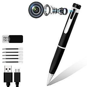 TKQTZ 64GB Camera Pen 1080P Motion Detection Security Camera Pen with Mini Spy Hidden Camera for Indoor Outdoor Meetings and Classrooms