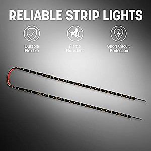 Pilot CZ-3055W Flexible 36 Inch Interior/Exterior LED Light Strip - White/Cut to Fit - Multi-Purpose Automotive or Home Use, Water Resistant with Easy-Peel Tape Included