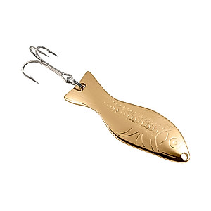 Al's Goldfish Lure Company, G300 Goldfish Freshwater Fishing Spoon Lure with Treble Hook for Trout, Salmon, Bass, Walleye, Northern Pike and Muskie. 1/2 oz. 2-3/4", 2 Hook, Gold