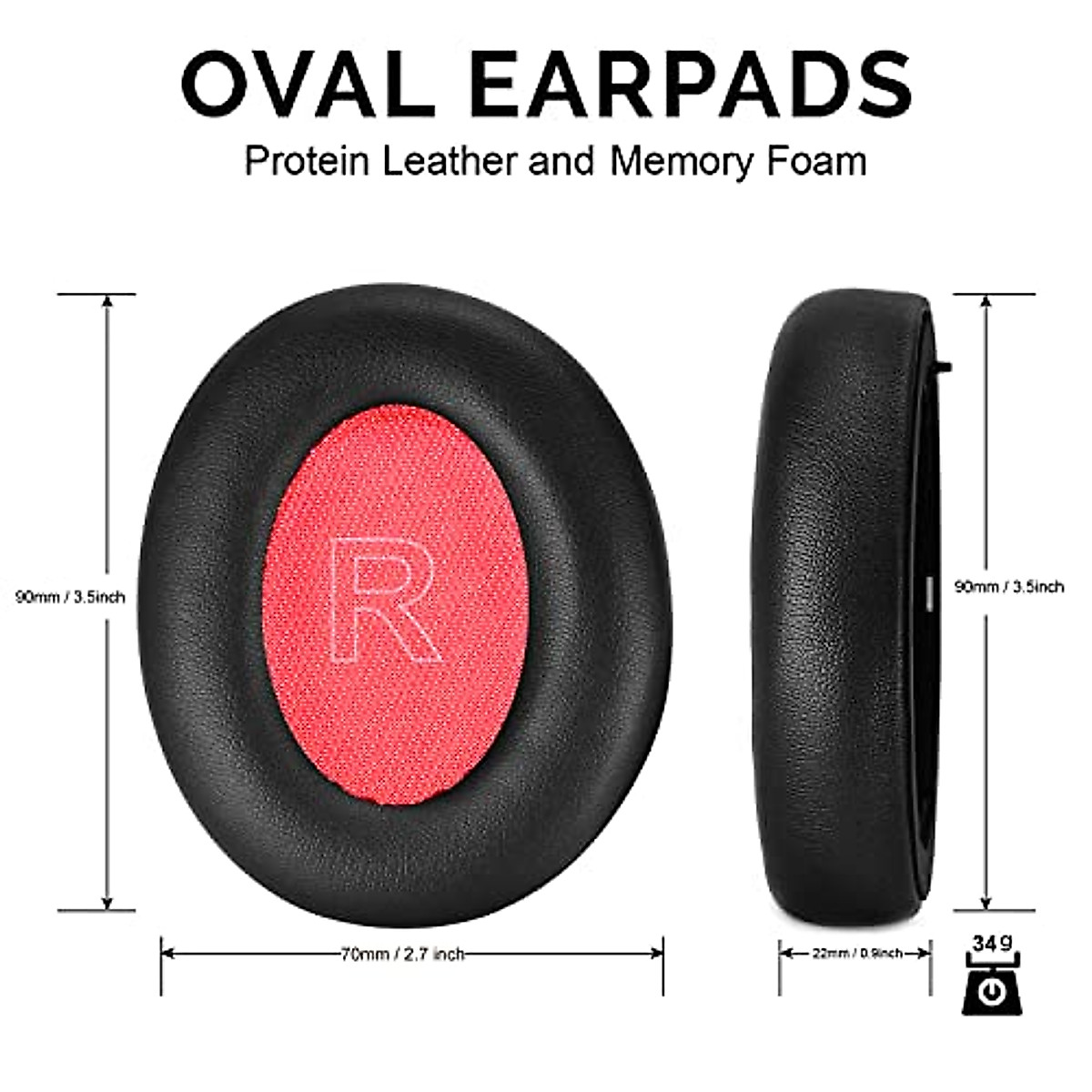 defean Life Q10 Earpads Replacement Ear Cushion Cover Ear Pads Cushion Compatible with Anker Soundcore Life Q10 / Q10 Bluetooth Headset, Softer Leather,High-Density Noise Cancelling Foam (Black-red)