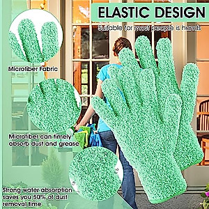 Sibba 2pcs Microfiber Dusting Mitt Gloves Auto Household Cleaning Mittens Cloth Reusable Washable Gloves for Men Women Kitchen House Blinds Plants Mirrors Lamps Car Cleaning (Cyan)