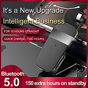 Lymoc Retractable Bluetooth Earpiece, Single Earbuds Wireless Headsets Handsfree for Cell Phone Noise Cancelling Bluetooth V5.0 for Office Trucker Driver Running