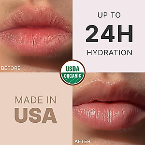 USDA Organic Lip Balm - USA Made with Natural Ingredients, 4 Pack Unflavored Chapstick for Dry Lips, Valentines Day Gifts, Birthday Gifts for Her & Him, Beauty Gifts, Lip Moisturizer, Mens Gift Ideas