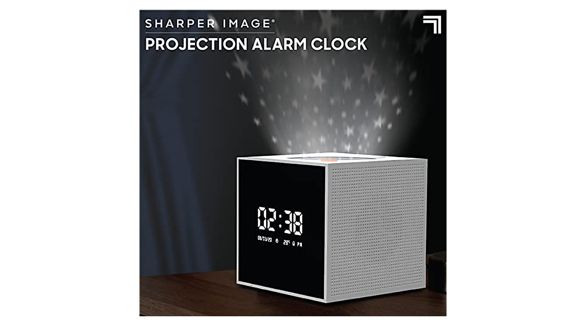 Sharper Image Projection Alarm Clock - Soothing Sounds & Lights