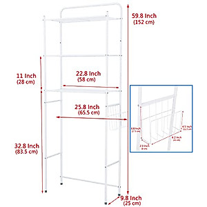 Oikos 3 Tier Over-The-Toilet Storage, Above Toilet Storage, Over The Toilet Bathroom Storage, Over The Toilet Storage White, Over Toilet Shelf, Bathroom Racks and Shelves, Magazine Rack (White)