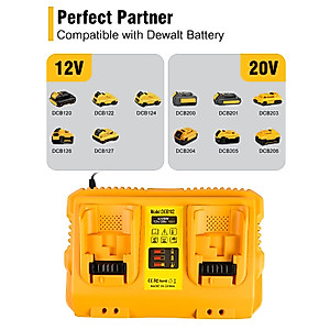 COOMYXIN DCB102 Battery Charger Station for Dewalt 12V/20V Batteries - Replacement Charger for Dewalt Power Tools