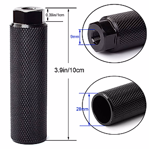 Vuwuma Amotor Bike Pegs Aluminum Alloy Anti-Skid Lead Foot Bicycle Pegs BMX Pegs for Mountain Bike Cycling Rear Stunt Pegs Fit 3/8 inch Axles (Black) 11