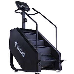 Signature Fitness Home Gym Equipment Continuous Climber Stair Stepper with Electronic Display, Water Bottle Holder, and Reading Rack, Black