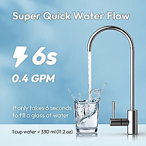 Besdor BUF1 Ultrafiltration Under Sink Water Filter System, 0.01 Micron, Tankless, Zero Waste Water, No Power Required, Intelligent Panel, Stainless Steel Housing