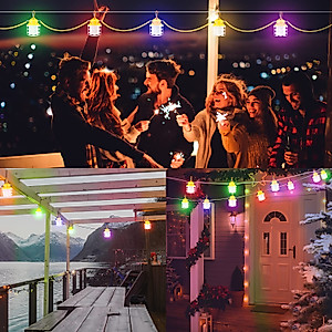 RIUVAO 100ft LED Color Changing RGBW Construction String Lights, 150W 15000LM Super Bright LED String Work Lights, Dimmable Construction Temporary Lights (100ft-RGB)