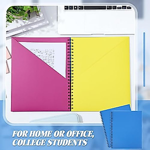 Henoyso 8 Pcs Multi Pocket Folders 8 Pocket Paper Folder Spiral Portfolio Spiral Binders Document Organizer Folio Letter Size Paper Folders for Office Business Document Papers Organizer