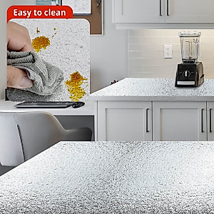 HengDu Kitchen Oil Proof Waterproof Sticker Self-Adhesive Backsplash Stickers 15.7X197 in (0.4*5M), Silver Color Aluminum Foil Oil Resistant, Stain Resistant, Heat Resistant, (Silver Orange Texture)