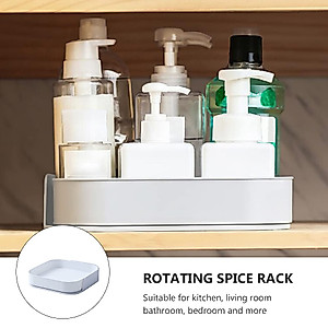 Hemoton 1pc Plastic Storage Dresser Seasoning Organizer for Cabinet Turntable Cake Stand Storage Rack Rotating Rack Spices Vanity Desk Rotating Spice Rack to Rotate White Food Single Layer