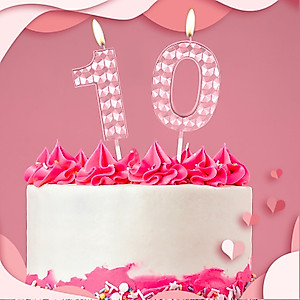 Pink 17th Birthday Candles,Diamond Design 3D Number 17 Birthday Candle,Happy 17th Birthday Cake Topper Decorations for Girls Women Birthday Anniversary Wedding Party Celebration Supplies