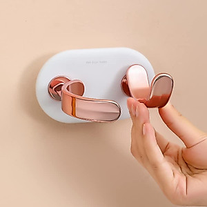 NOVAGLORY Hair Dryer Holder, Bathroom Hair Dryer Holder, Self Adhesive Hair Care Tools Holder Wall Mount,Bathroom Hair Accessories Organizer,Blow Dryer Holder No Drilling (White)