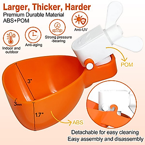 8 Pack Chicken Waterer, Large Chicken Water Cups, Automatic Filling Chicken Water Feeder for Duck Quail Turkey Rabbit Bunny Geese Chicks Birds, DIY Poultry Feeder Drinking Bowl Kit for Clean Watering