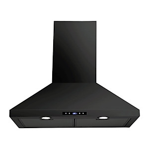 Agua Canada Range Hood Pyramid Stainless Steel Wall Mount, 30 Inches 500 CFM w Leds lights Hamlet.