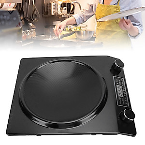 3500W Portable Induction Cooktop, Aluminum ABS Countertop Induction Cooker Hot Plate with Smart Touch Panel for Home Kitchen(us plug110V)