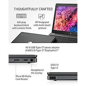 HP Chromebook 11-inch Laptop - MediaTek - MT8183 - 4 GB RAM - 32 GB eMMC Storage - 11.6-inch HD Display - with Chrome OS™ - (11a-na0010nr, 2020 model)