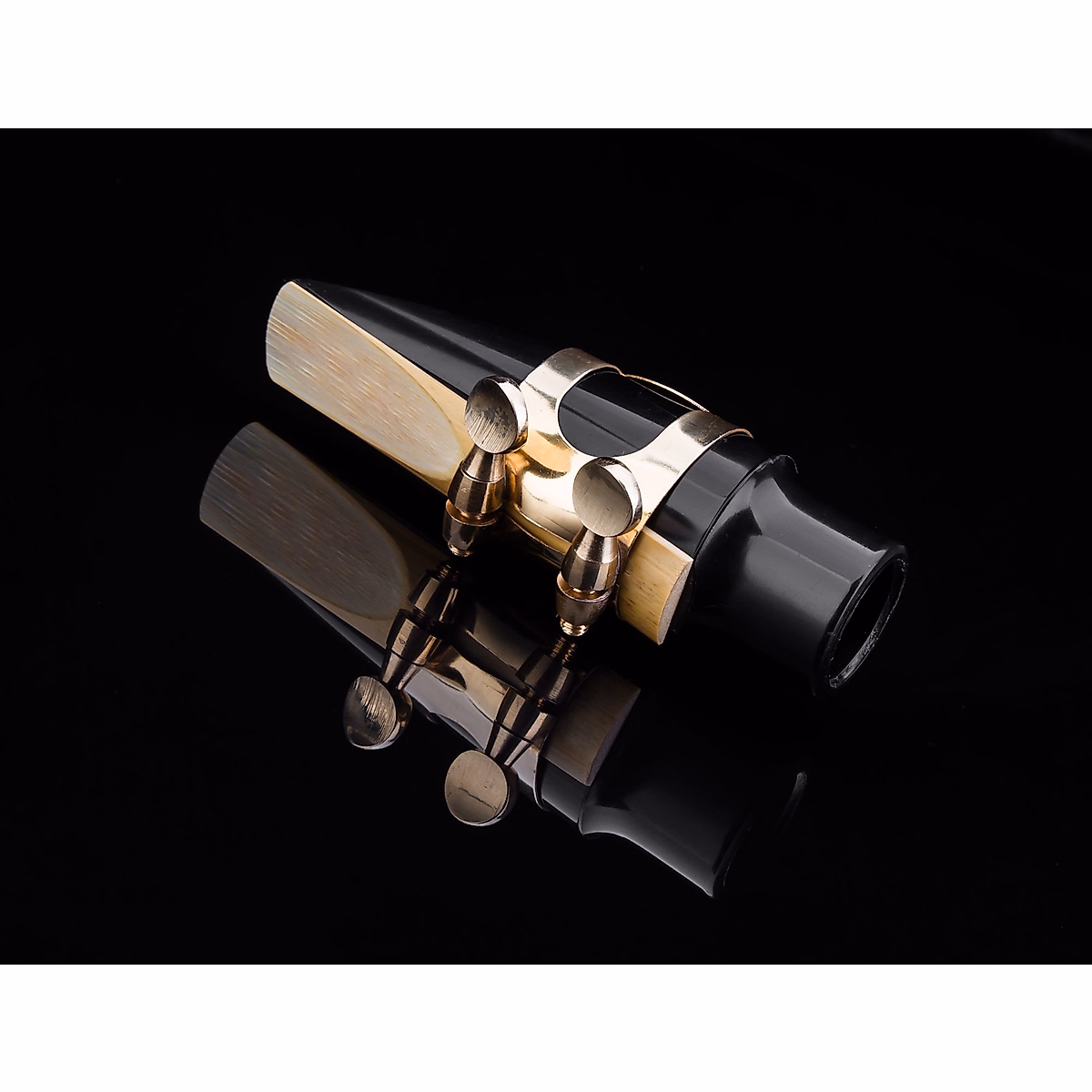 Glory Alto Saxophone Mouthpiece Kit with Ligature,one reed and Plastic Cap-Gold