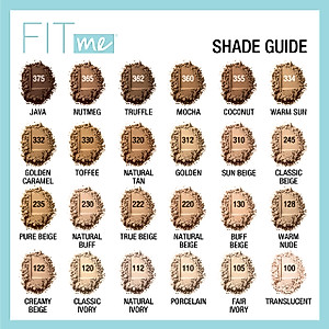 Maybelline Fit Me Matte + Poreless Pressed Face Powder Makeup & Setting Powder, Warm Sun, 1 Count