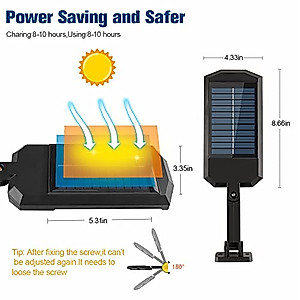 Outerman LED Solar Street Lights, 2 Pack Motion Sensor Security Wall Light, 84 LED Outdoor Solar Lighting with 3 Modes for Garden, Street, Deck, Fence, Patio, Path