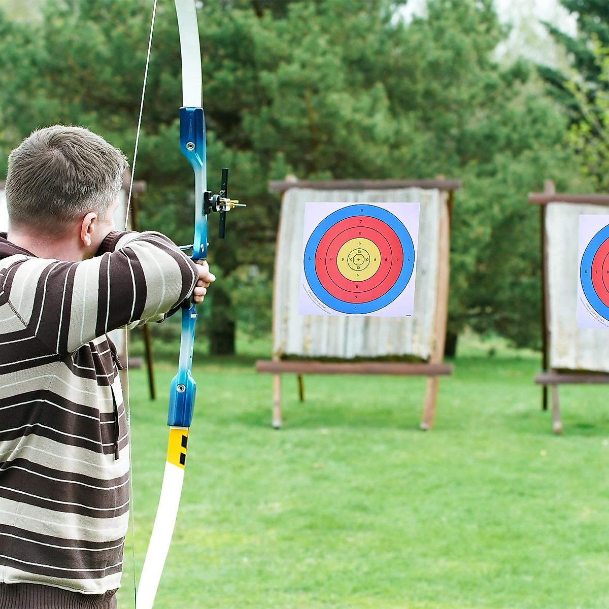 Cosmos 20 Pcs Archery Targets Paper Bow and Arrow Targets, 5-Ring Paper Target for Archery Arrow Shooting Practice, 40 cm x 40 cm