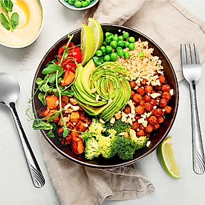 200 Pcs Dinner Forks and Spoons Silverware Set Heavy Duty Stainless Steel Flatware Cutlery Metal Included 100 6.7 Inch Forks and 100 6.7 Inch Spoons, Mirror Polished, Dishwasher Safe