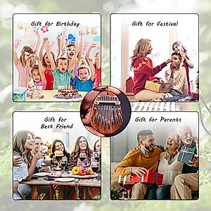 Kalimba Thumb Piano, Potable 8 Keys Mbira Finger Piano Musical Instruments Gift for Kid Adult Beginners Professional (Oval)