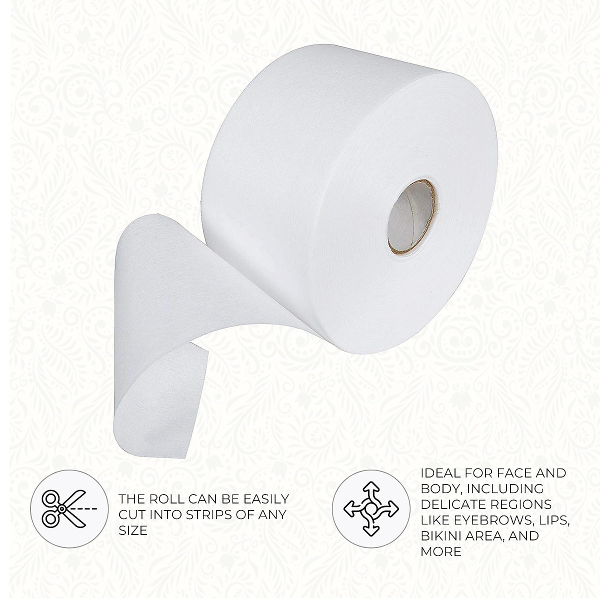 ForPro Non-Woven Epilating Roll for Body and Facial Hair Removal, Tear-Resistant, Lint-Free, 3” x 55 Yards, White