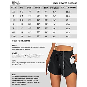 BMJL Women's Running Shorts High Waisted Athletic Shorts Summer Gym Workout Short with Zipper Pockets(M,Black2)