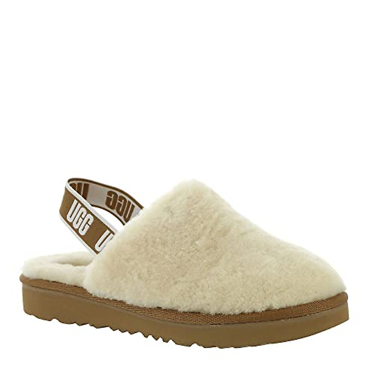 UGG Unisex-Child Fluff Yeah Clog Slipper, Natural, 12 Little Kid