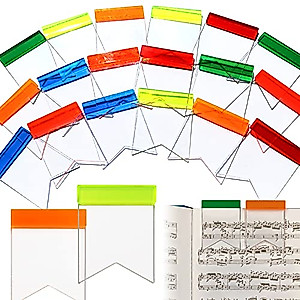 DailyTreasures 18Pcs Acrylic Bookmarks, Flag Shape Bookmarks in 6 Colors Colorful Clear Book Markers for Office Supplies Coworkers Teachers' Day Gifts(Orange/Light Orange/Yellow/Green/Blue/Red)