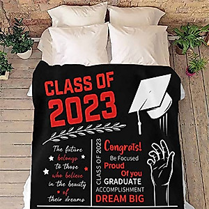MyPupSocks Customized Graduation Blanket for Daughter from Mom, Class of 2023 Graduate Accomplishment Throw Bed Blanket 2023 for Best Friend Sister Niece High School College Grad 50x60