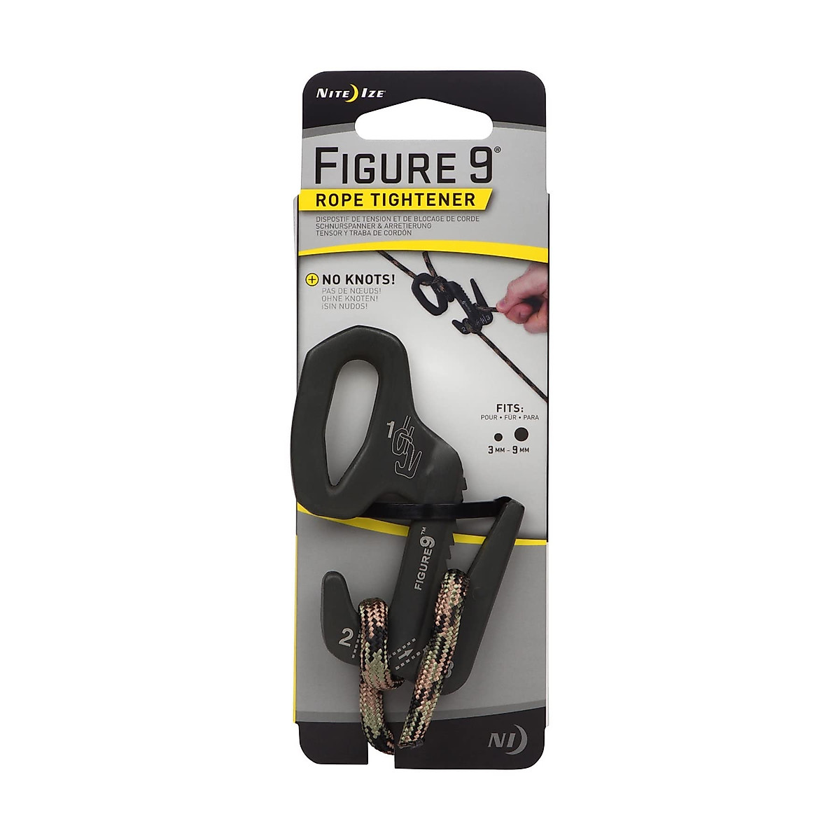 NITE IZE F9L-03-01CAMO Figure 9 Rope Tightener, Large, Black