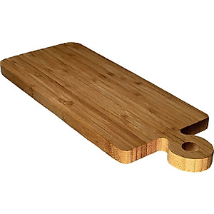 Simply Bamboo Natural Brown Organic Edge-Grain bamboo wood Paddle Server/Cutting Board, 16”X6”X.750”