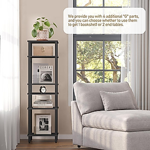 TUTOTAK Set of 2 End Table with Charging Station, Side Table with USB Ports and Outlets, Nightstand, 3-Tier Storage Shelf, Sofa Table for Small Space TB01BK0422