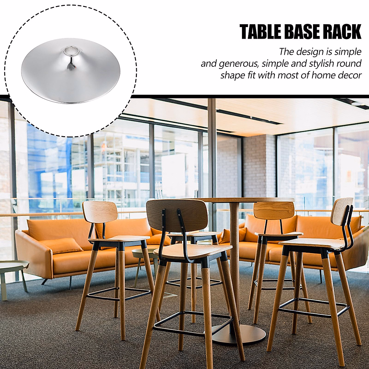 Veemoon Round Chair Base,Bar Stool Base Mount Swivel Plate Replacement Chair Round Base for Stools Kitchen Dining