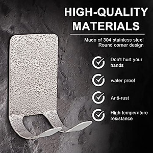 FRIUSATE 6 Pack Razor Holder for Shower Wall Shaver Holder Multi-Purpose Hook Stainless Steel Wall Hook Self-Adhesive Razor Shower Holder Bathroom Kitchen
