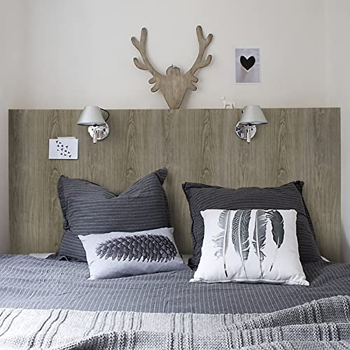 Peel and Stick Wallpaper Wood Contact Paper Gray Brown Removable Self-Adhesive Contact Paper Wood Grain Contact Paper for Cabinets Desks Decorative Home Furniture 78.7"x17.7"