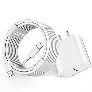 iPad Charger,20W Super Quick USB C Fast Charger [Apple MFi Certified] iPad Charger with 10FT Extra Long USB C Cable for iPad 10th,iPad Pro 12.9/11 inch 2022/2021/2020/2018,iPad Air 5/4th,iPad Mini 6