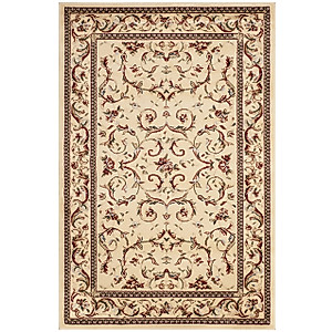 SAFAVIEH Lyndhurst Collection Accent Rug - 3'3" x 5'3", Ivory & Ivory, Oriental Scroll Design, Non-Shedding & Easy Care, Ideal for High Traffic Areas in Entryway, Living Room, Bedroom (LNH322A)