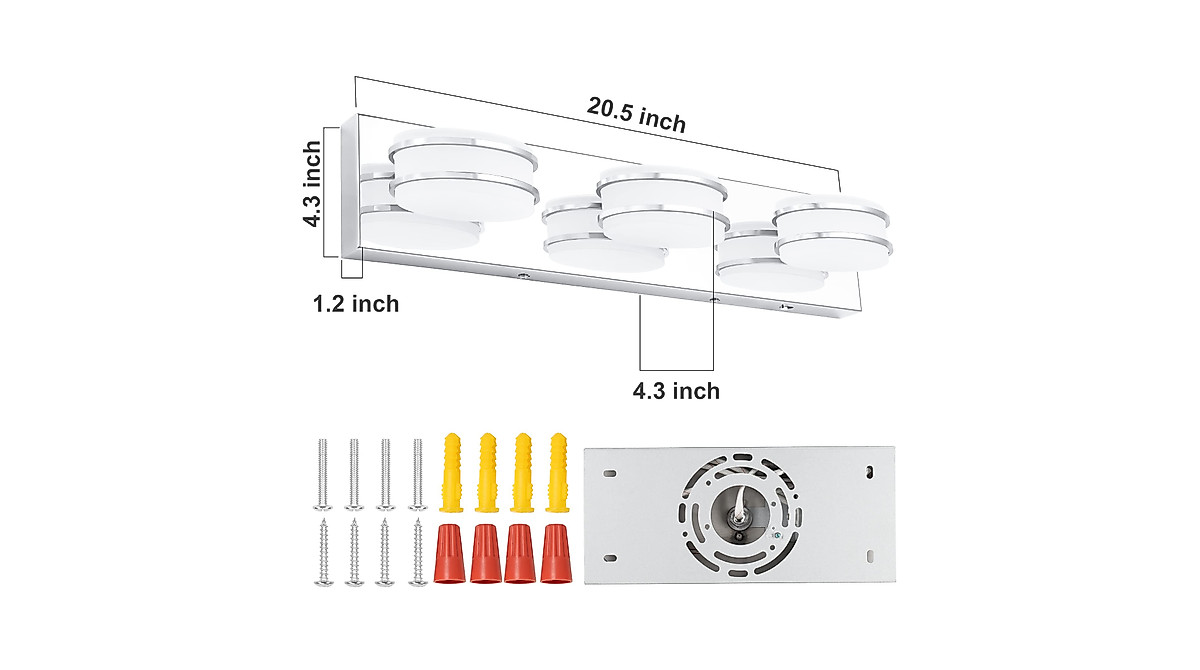 Adjustable LED Bathroom Light Fixtures - 3 Color Temperatures