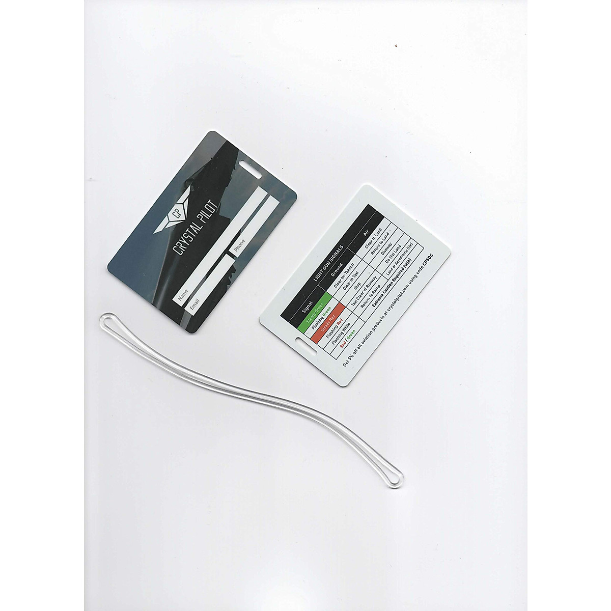 Crystal Pilot IFR View Limiting Device and Bag Tag with Light Gun Signals