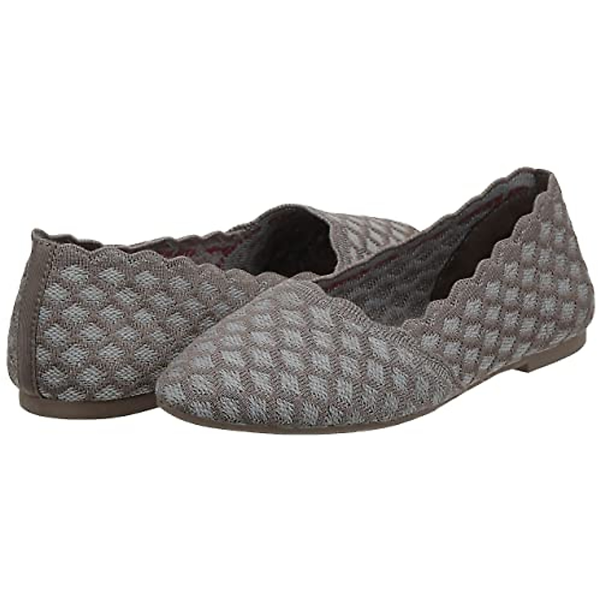 Skechers Women's Cleo-Honeycomb Ballet Flat, Dark Taupe, 10