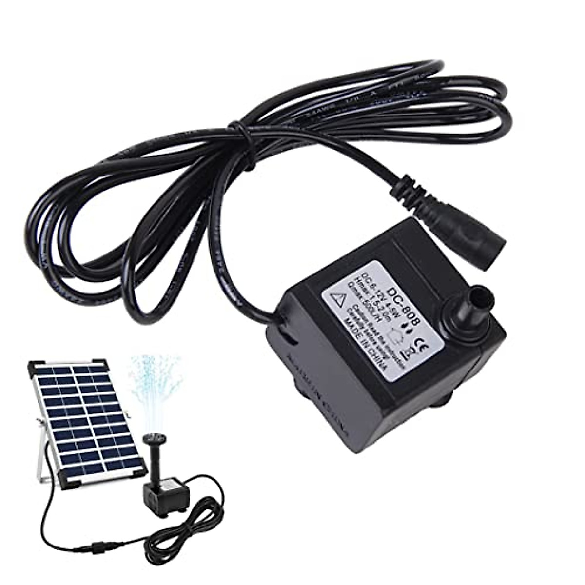 Eioflia Mini Water Pump Waterproof Small Sinking Pump Low Noise Garden House Watering Tool DC 6-12V 5W.